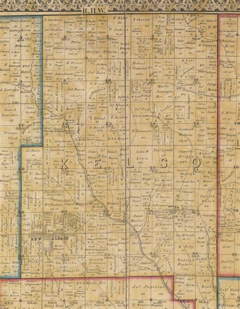 Dearborn County Indiana 1860 Old Wall Map Reprint With Landowner