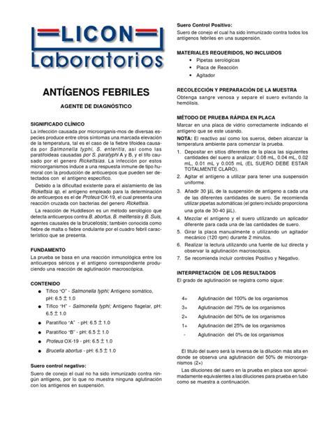Antígenos Y Reacciones Febriles Pdf Patologia Clinica Inmunología
