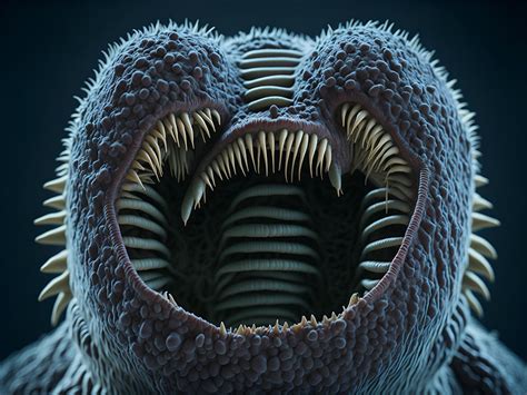 Earthworm Face Under Microscope