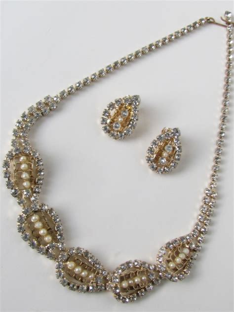Vintage Bridal Set Vintage Jewelry Vintage Necklace Vintage Earrings