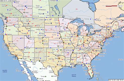 Map Of Usa With Coordinates Printable Map Of Usa