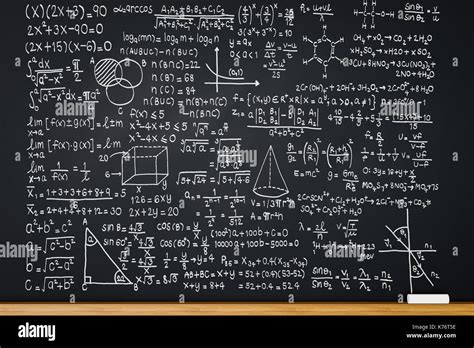 3d Rendering Blackboard With Math Formula Or Education Background Stock