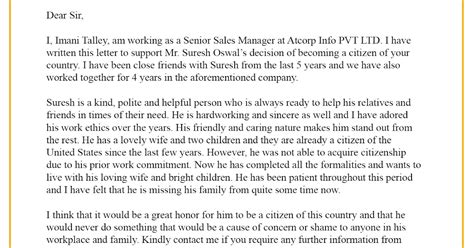 How To Write A Recommendation Letter To Immgration Alder Script