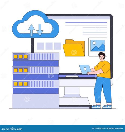 Data Backup And Recovery Vector Illustration Concept With Characters Automated Backups