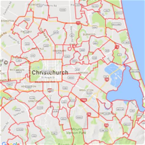 Christchurch Map Color 2018