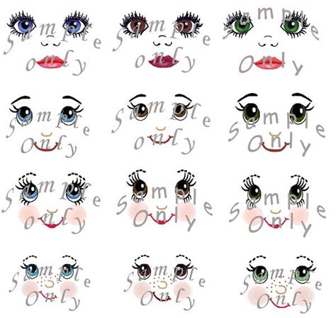 Rag Doll Face Transfer Iron On A Professional Finish Buy Single Or In Sets Doll Sewing