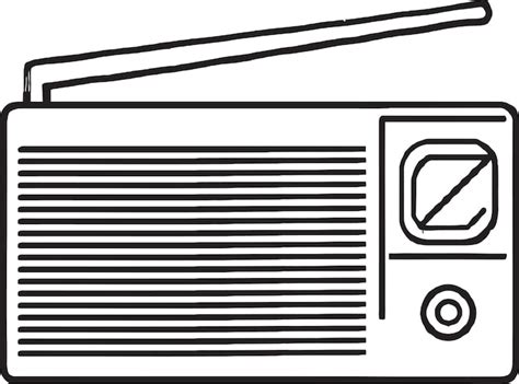 premium vector walkie talkie radio with push to talk button and range indicator vector icon design
