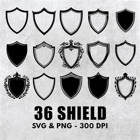 Shield Svg Bundle Shield Vector Set Shield Clipart Shield Decal