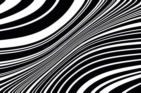 Abstract Pattern Texture With Wavy Curves Lines Optical Art Background Stock Vector