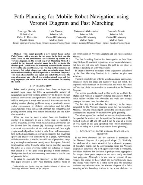 Pdf Path Planning For Mobile Robot Navigation Using Voronoi Diagram And Fast Marching