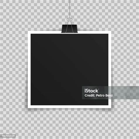 벡터 사진 프레임 모형 디자인입니다 투명 한 배경에 격리 된 클립에 매달려 사진 프레임 벡터 일러스트레이션 0명에 대한 스톡 벡터 아트 및 기타 이미지 Istock