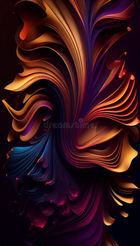 3d Abstract Multicolour Gradient Design Wavy Visualization Perfect