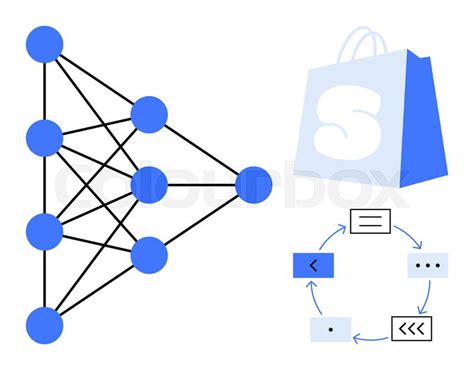 A Neural Network Diagram With Interconnected Blue Nodes A B Colourbox