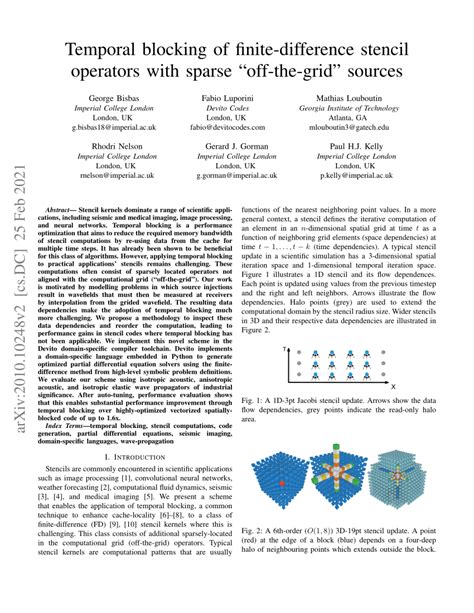 Pdf Temporal Blocking Of Finite Difference Stencil Operators With Sparse Off The Grid Sources