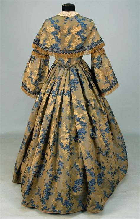 1850 1870 Costume Dress C 1855 Silk Linen Lining Historical Dresses Historical Fashion