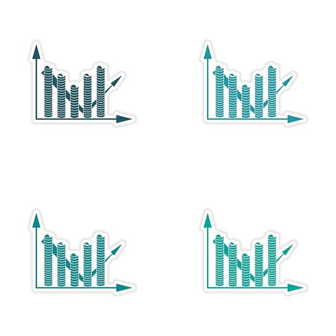 Stylish Assembly Sticker On Paper Chart And Coins Vector Eps Ai