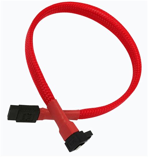 Кабель SATA Nanoxia SATA3 (6Gb/s) Cable 60см, угловой разъем, красный ...