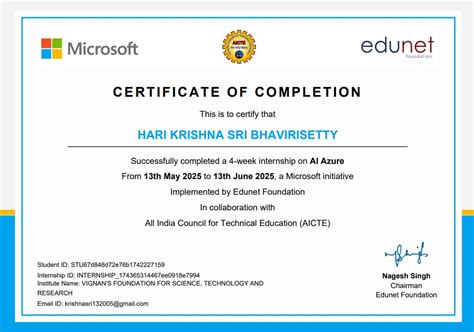 📌 Professional Development Milestone Hari Krishna Sri Bhavirisetty