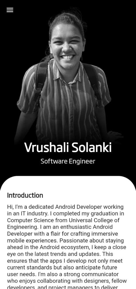 Vrushali Solanki On Linkedin Flutter Portfolioapp Mobiledevelopment Github Opensource