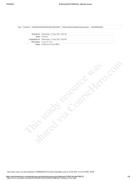 Evaluacion Parcial Attempt Review 1 Pdf Pdf Investigación