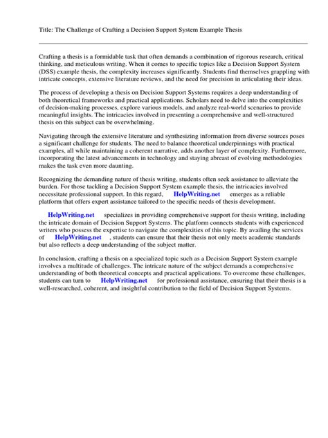 decision support system example thesis download free pdf decision