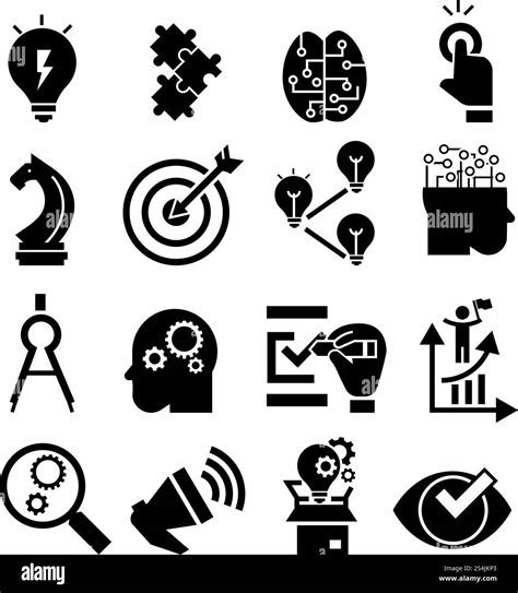 Solution Icon Set Simple Set Of Solution Vector Icons For Web Design