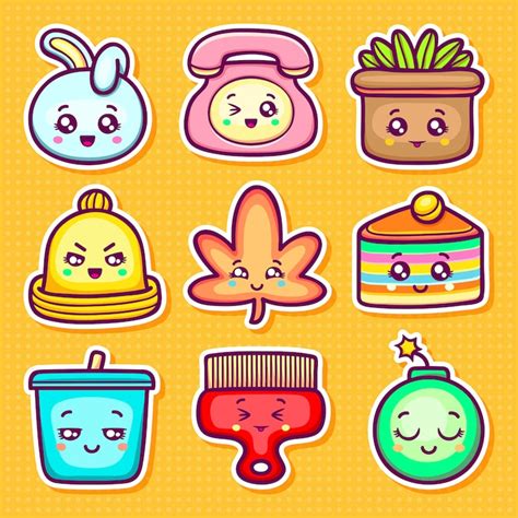 만화 캐릭터 스티커 벡터 Freepik에서 무료 고품질 벡터를 다운로드하세요 Freepik