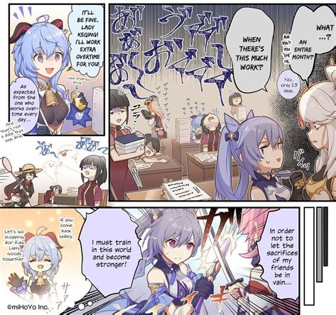 Keqing Asking To Go On A Leave For Honkai X Genshin Collab Comic