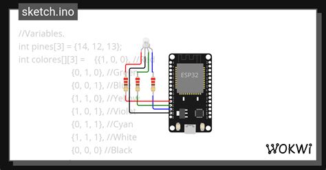Rgb Led Wokwi Esp32 Stm32 Arduino Simulator