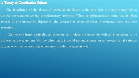 2 Theory Of Coordination Failure The Foundation Of