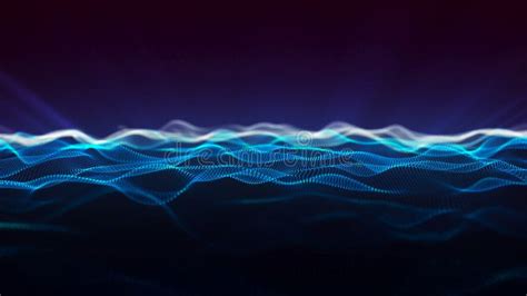 Technology Background Abstract Digital Particle Wave Futuristic Dotted Wave Network