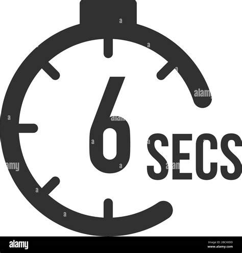 6 Seconds Countdown Timer Icon Set Time Interval Icons Stopwatch And Time Measurement Stock