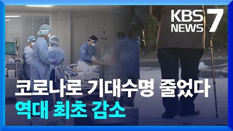 코로나 영향에 출생아 기대수명 09년 줄었다역대 최초 감소 Kbs 20231201 Youtube