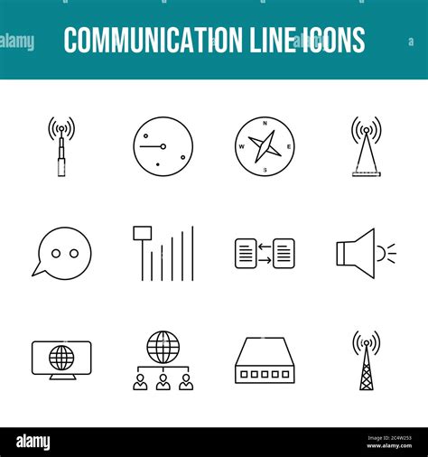 Unique Communication Vector Line Icon Set Stock Vector Image And Art Alamy