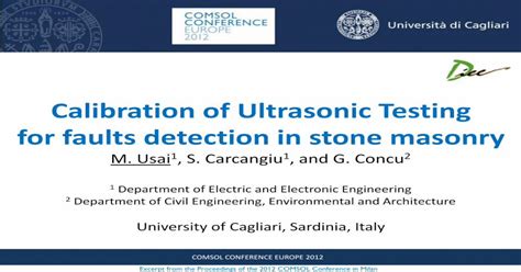 Pdf Calibration Of Ultrasonic Testing For Faults Comsoljp · Calibration Of Ultrasonic