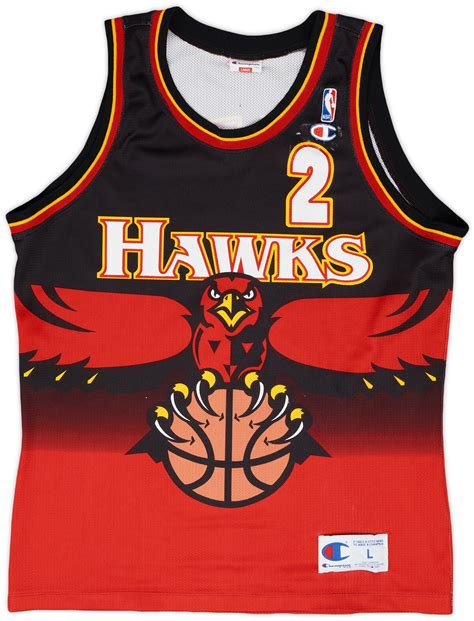 1995 96 Atlanta Hawks Augmon 2 Champion Away Jersey 810 L