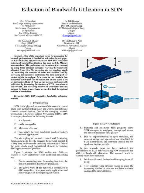 Sdn Bandwidth Utilization Pdf Computer Network Bandwidth Computing