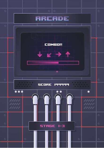 Premium Vector Retro Arcade Game Machine Vector Illustration