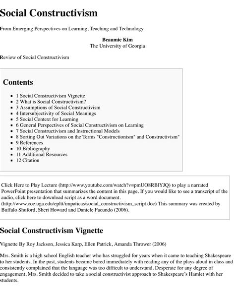 Pdf Social Constructivism