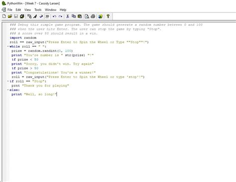 Solved Analyze Existing Python Code To Identify And Correct Chegg