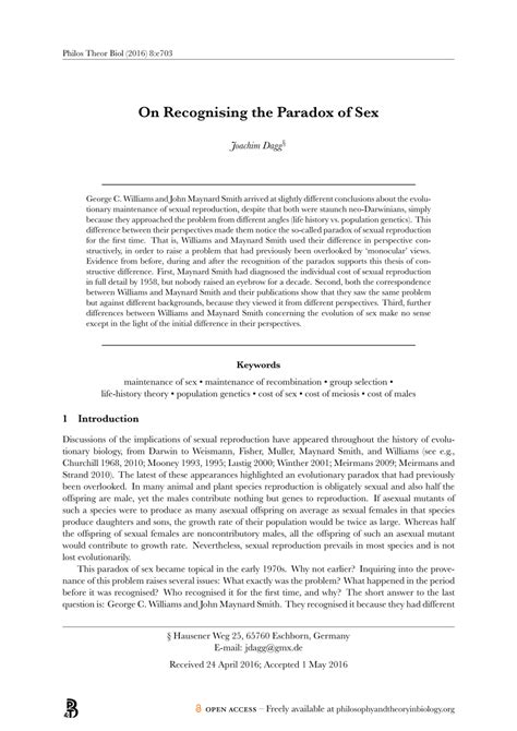 pdf on recognising the paradox of sex