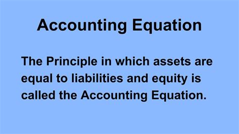 Understanding The Accounting Equation