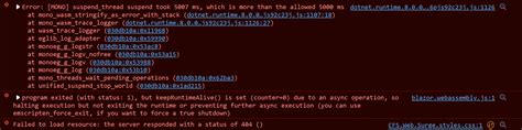 Browser Mt Running Any Thread For Longer Than 5000 Ms Crashes