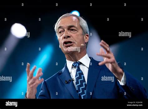 Nigel Farage Leader Of Reform Uk Speaks At The Partys Annual