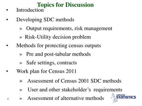 Ppt Statistical Disclosure Control Methods For Census Outputs Natalie