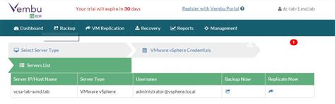 Vembu Backup Configuring Vembu Backup For Vmware Vsphere