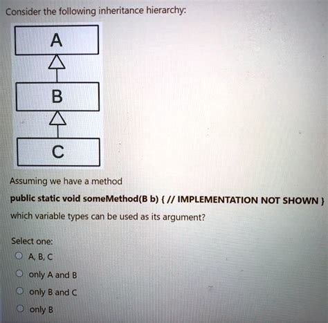 SOLVED Consider The Following Inheritance Hierarchy A B C Assuming We