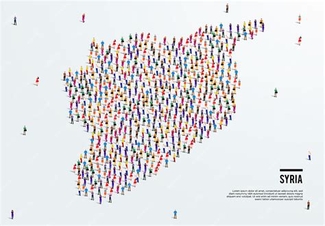 Premium Vector Syria Map Large Group Of People Form To Create A