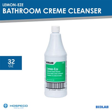 Ecolab Lemon Eze Bathroom Crème Cleanser 32 Oz Hospeco Hospeco