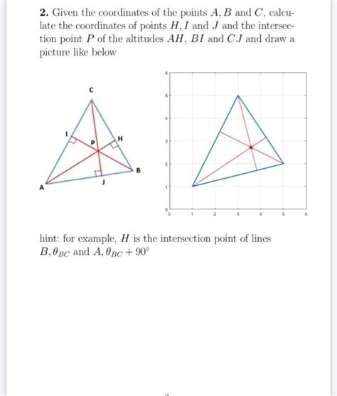 solved 2 given the coordinates of the points a b and c
